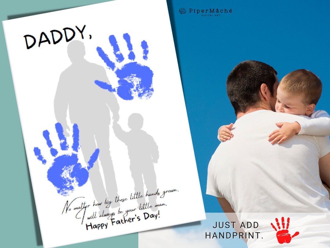 Father's Day Handprint Art/craft, Handprint Art Craft Dad's Little Man ...
