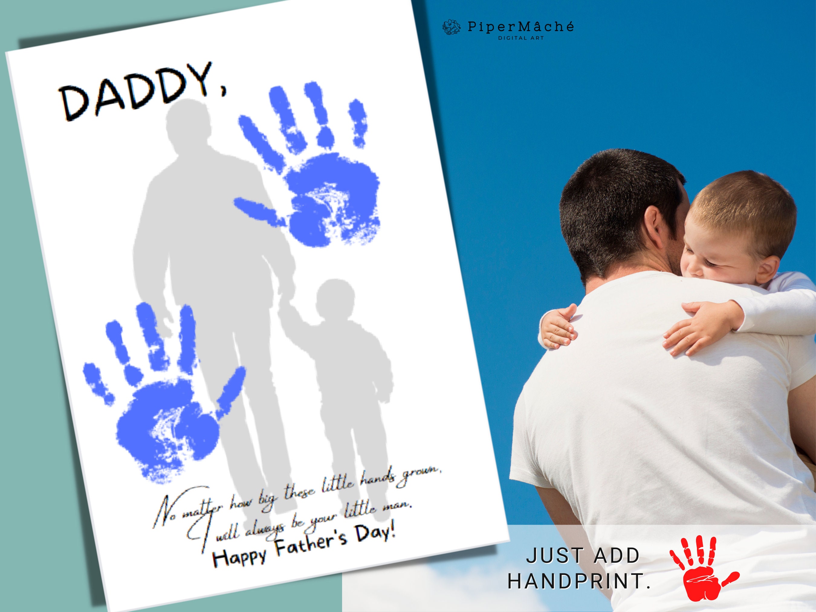 Father's Day Handprint Art/craft, Handprint Art Craft Dad's Little Man ...