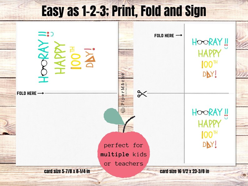 Printable 100th Day of School Card 100 Days of School | Etsy