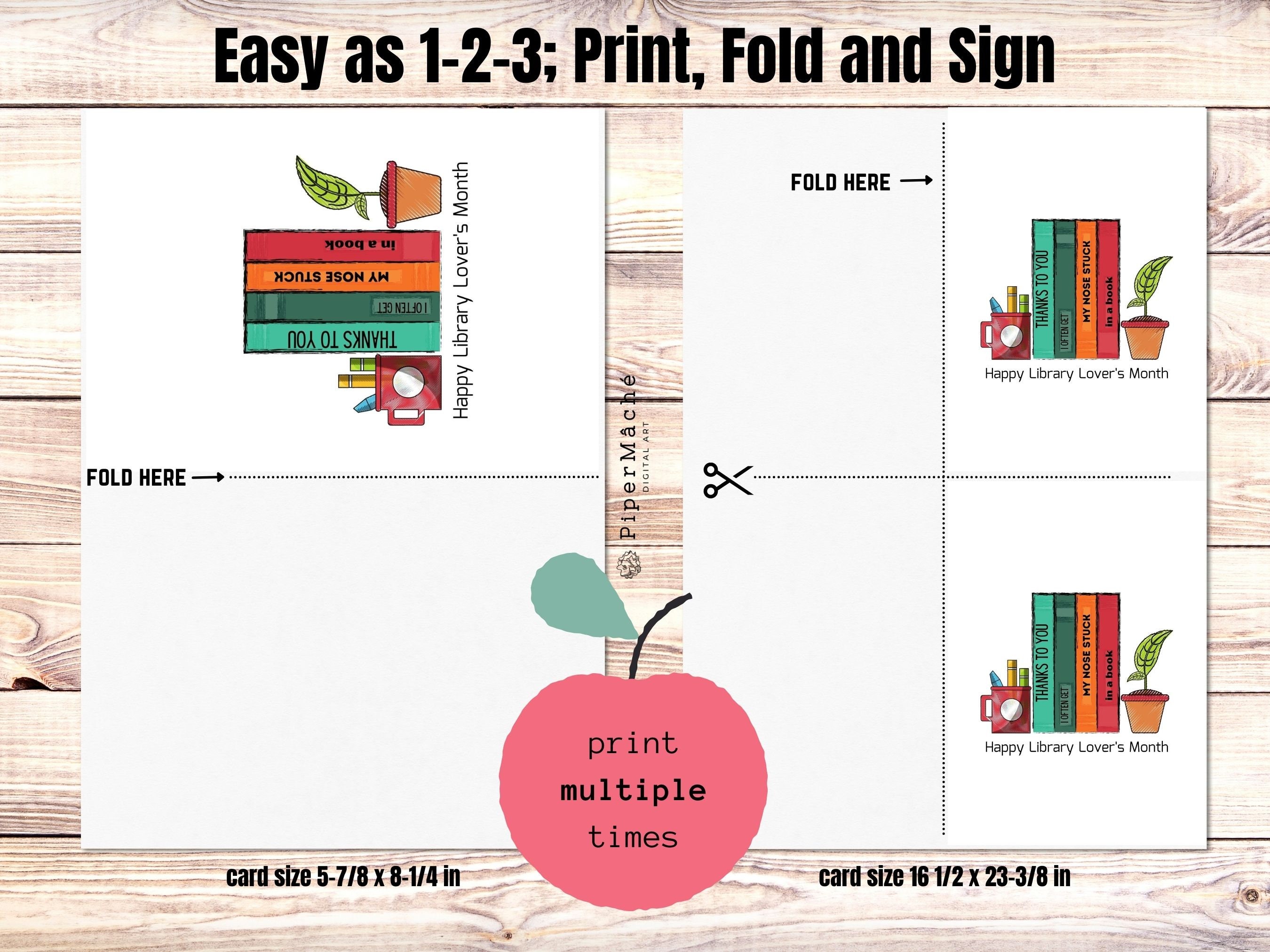 Printable Library Lover's Month Card (february), Book Lovers, Library ...