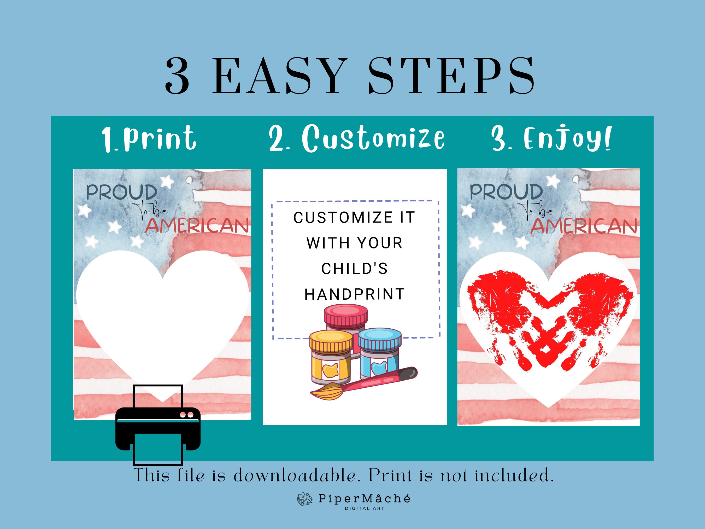 Flag Handprint Craft for Kids, Fourth of July Handprint Craft American ...