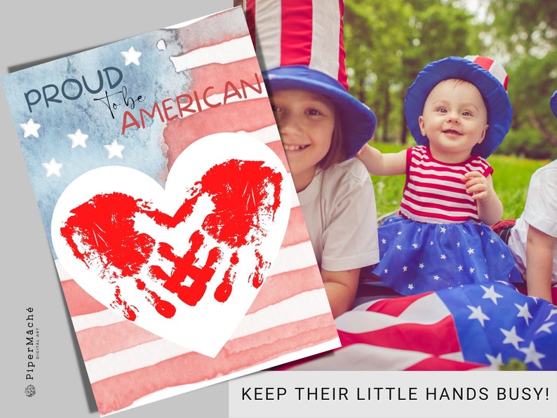 Flag Handprint Craft for Kids, Fourth of July Handprint Craft American ...