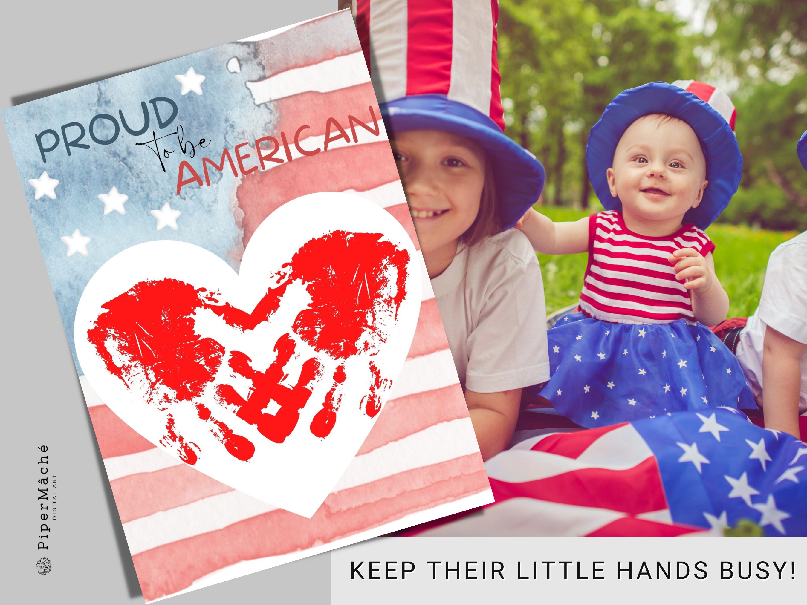 Flag Handprint Craft for Kids, Fourth of July Handprint Craft American ...