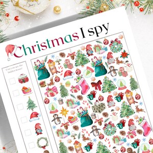 Christmas I Spy Activity, Printable Christmas Activity for Kids, I Spy ...
