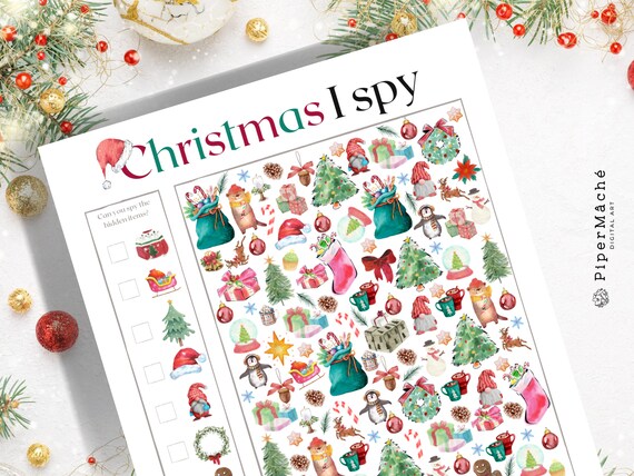 Christmas I Spy Activity Printable Christmas I Spy | Etsy