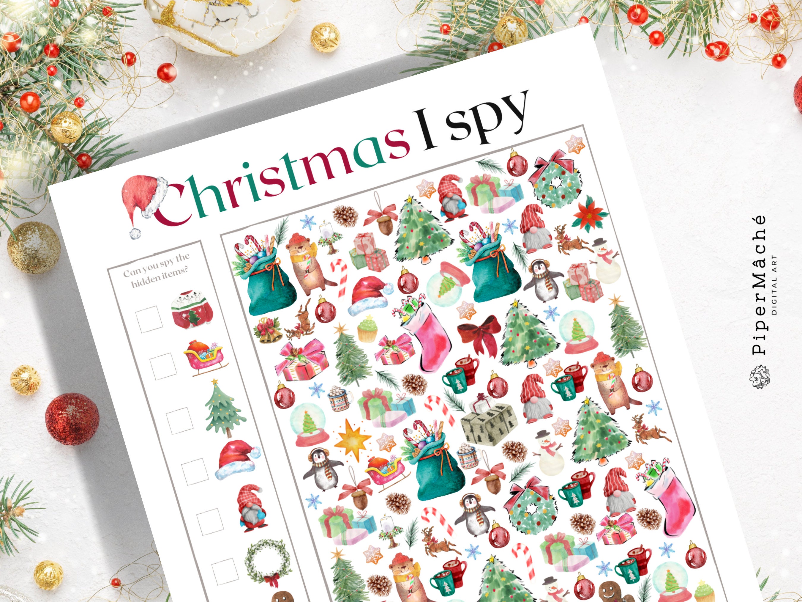Christmas I Spy Activity, Printable Christmas Activity for Kids, I Spy ...