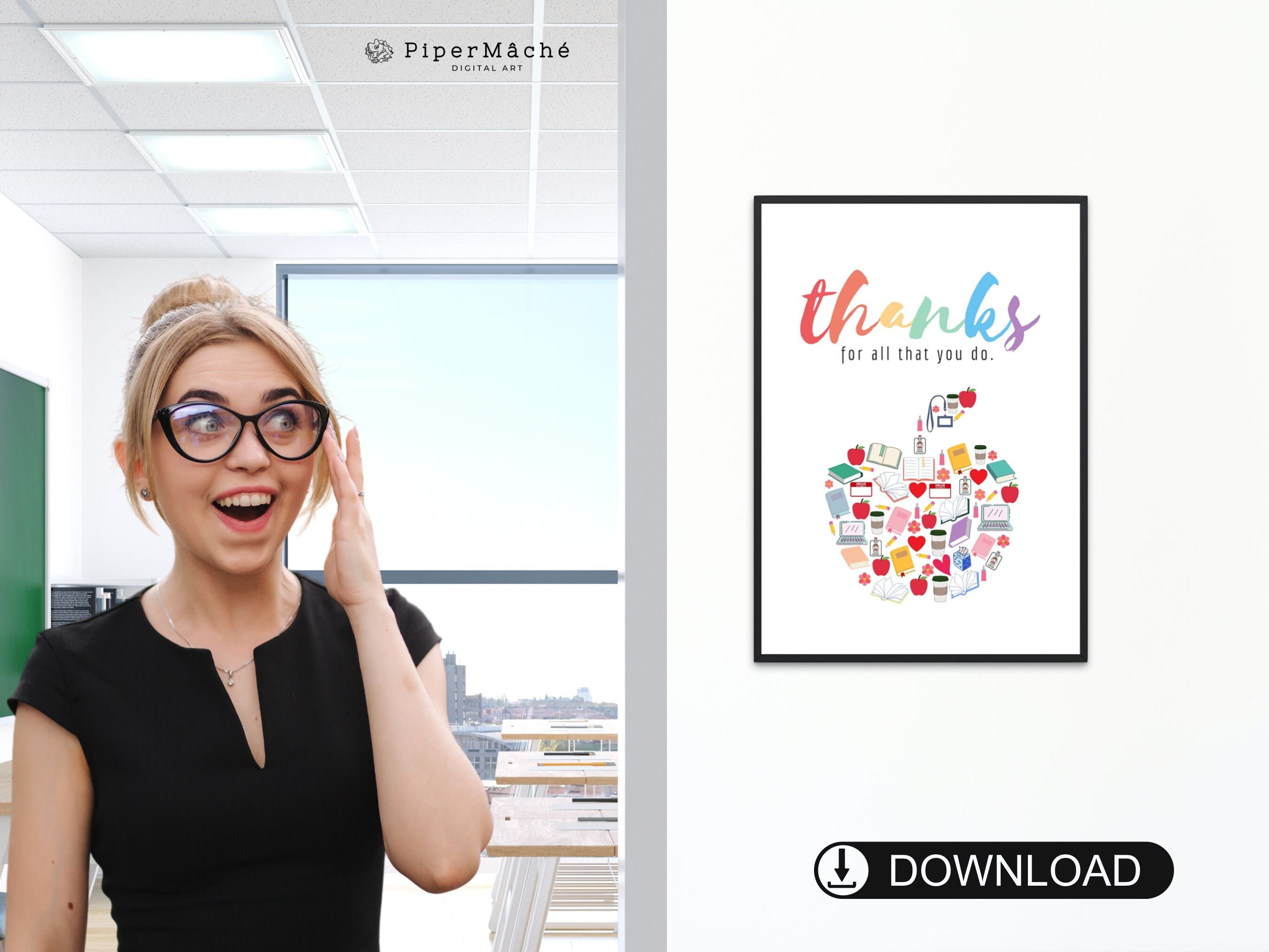 Printable Teacher Appreciation Sign, Thank You Sign Teacher Gift ...