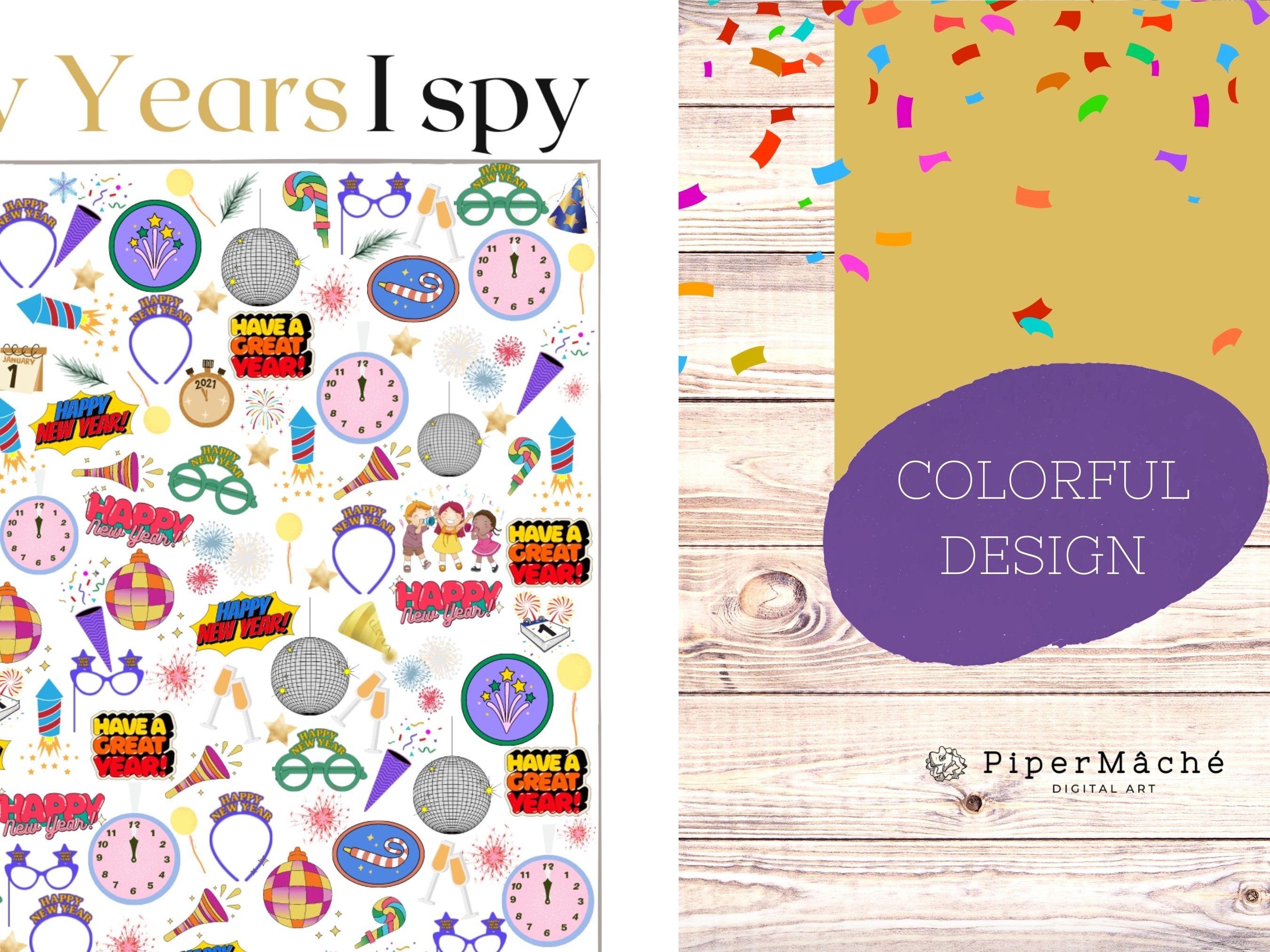 New Years Eve Printable I Spy Activity, I Spy Activity, Printable NYE ...