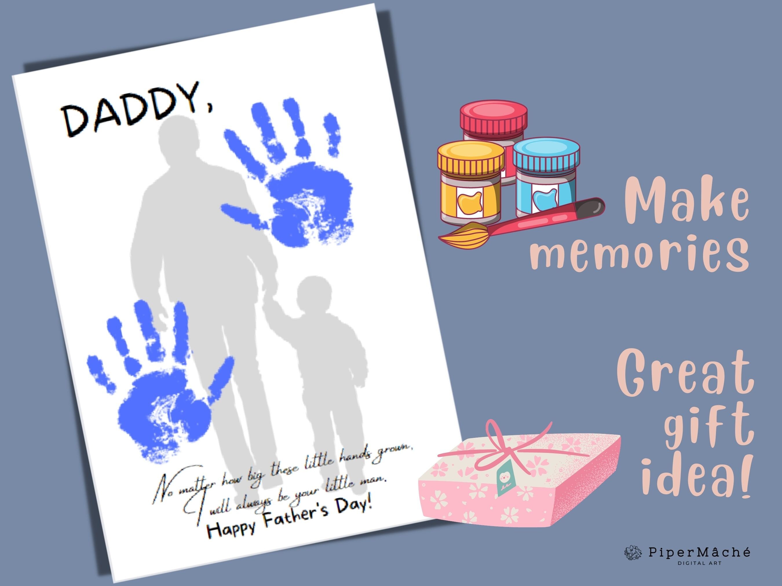 Father's Day Handprint Art/craft, Handprint Art Craft Dad's Little Man ...