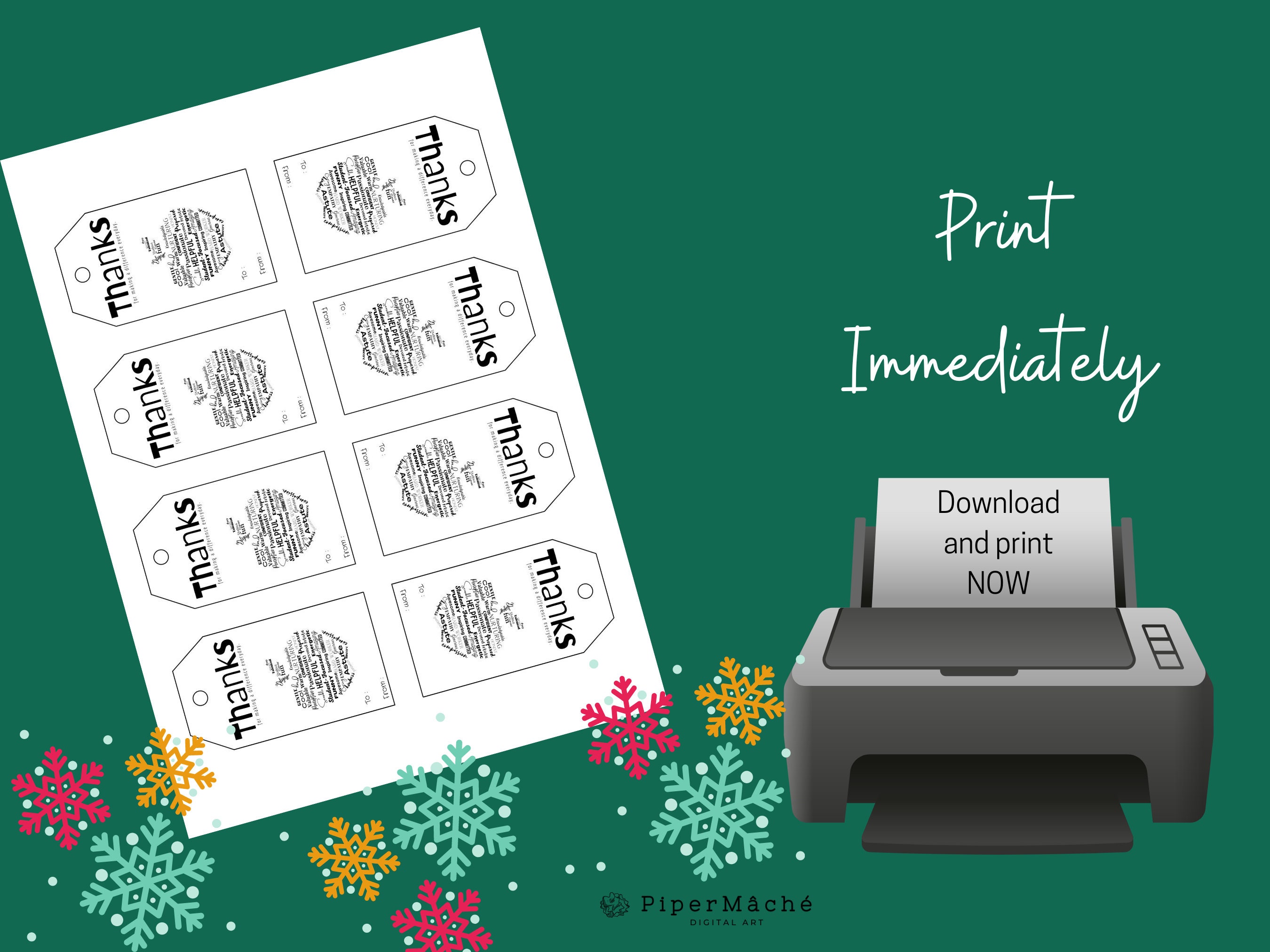 Printable Gift Tag for Teachers Avery 22802 Template Friendly, Thanks ...