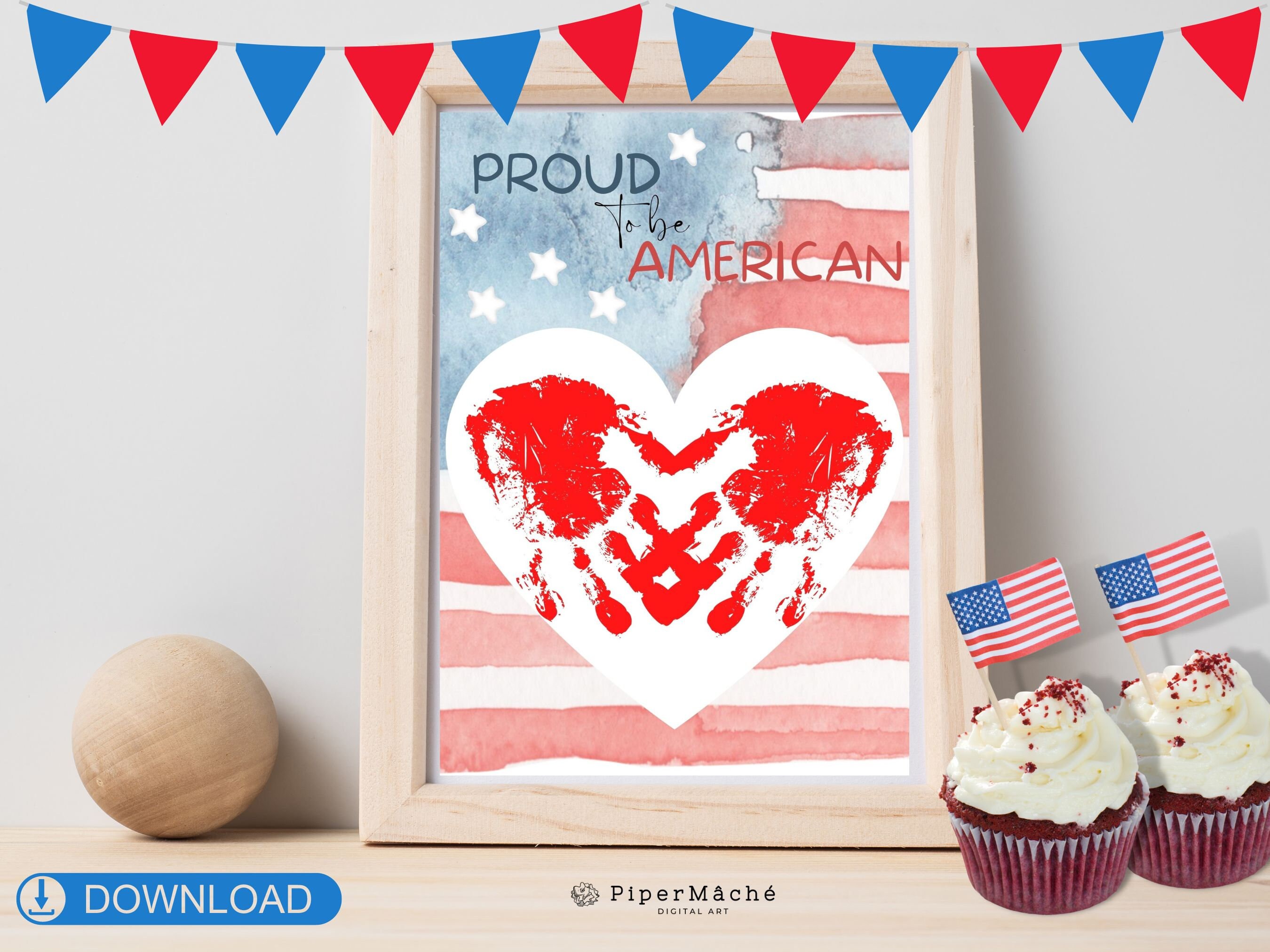 Flag Handprint Craft for Kids, Fourth of July Handprint Craft American ...