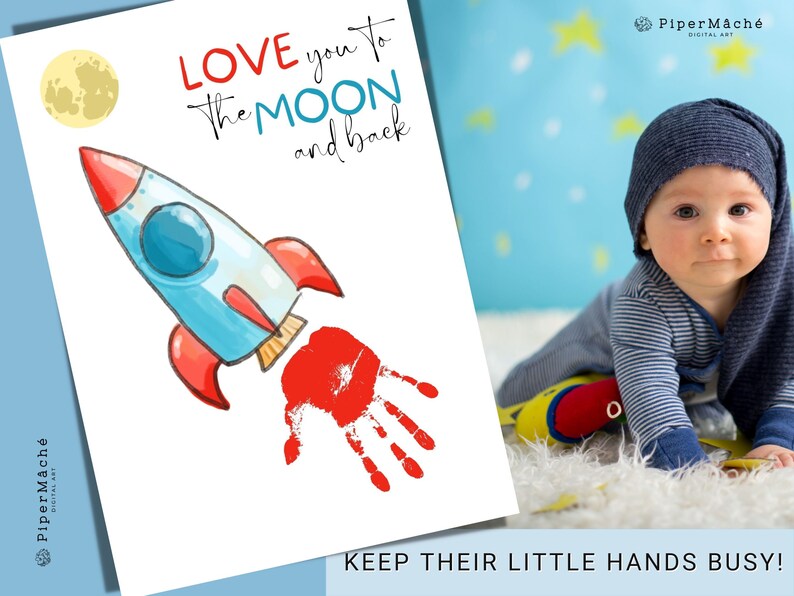 Love You to the Moon and Back Handprint Art/craft Keepsake Handprint ...