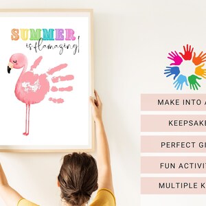 Summer Flamingo Handprint Craft Kids Handprint Art Keepsake Handprint ...