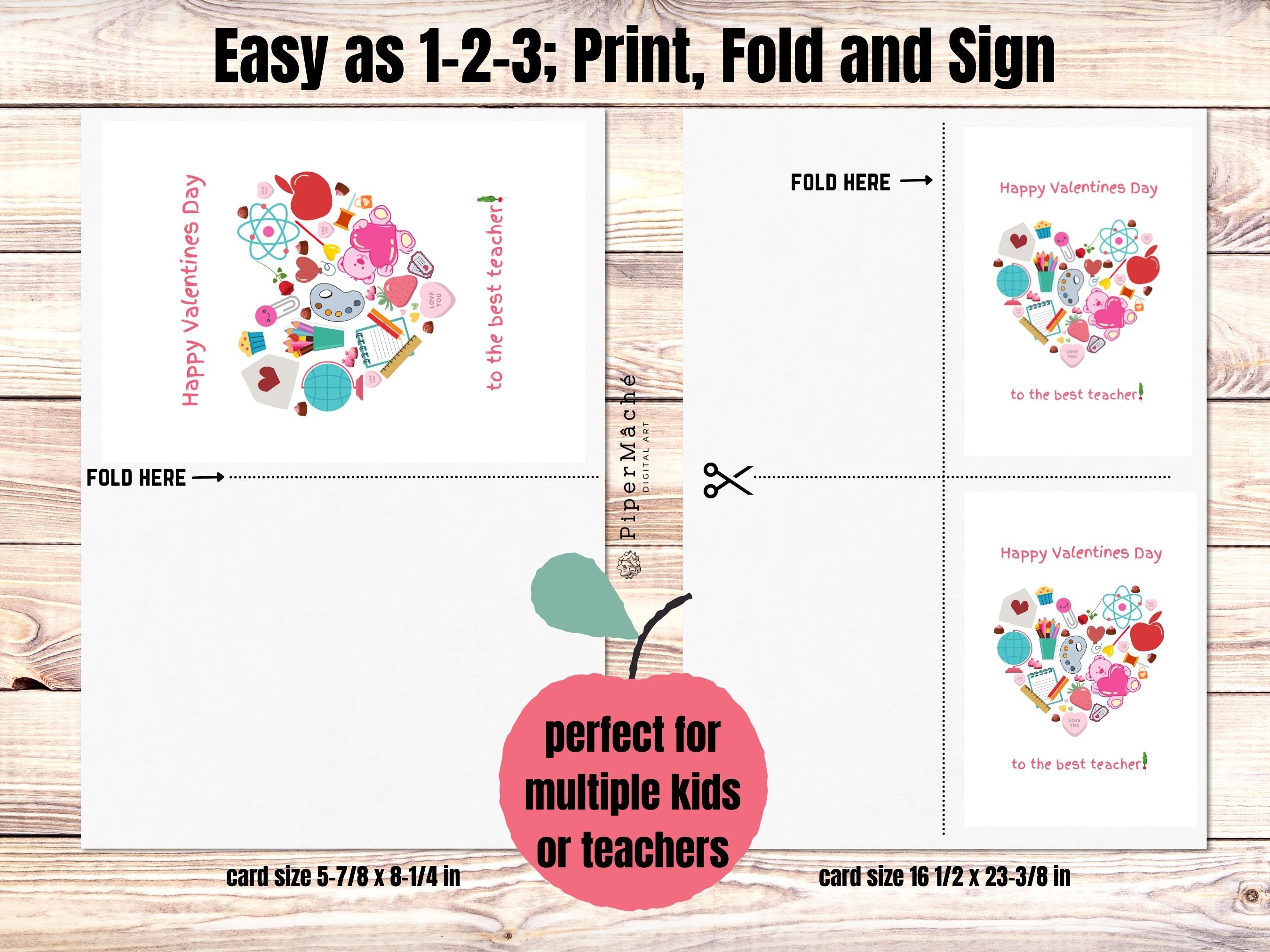 Printable Teachers Valentine's Day Card, Teacher Valentine, Valentine's ...