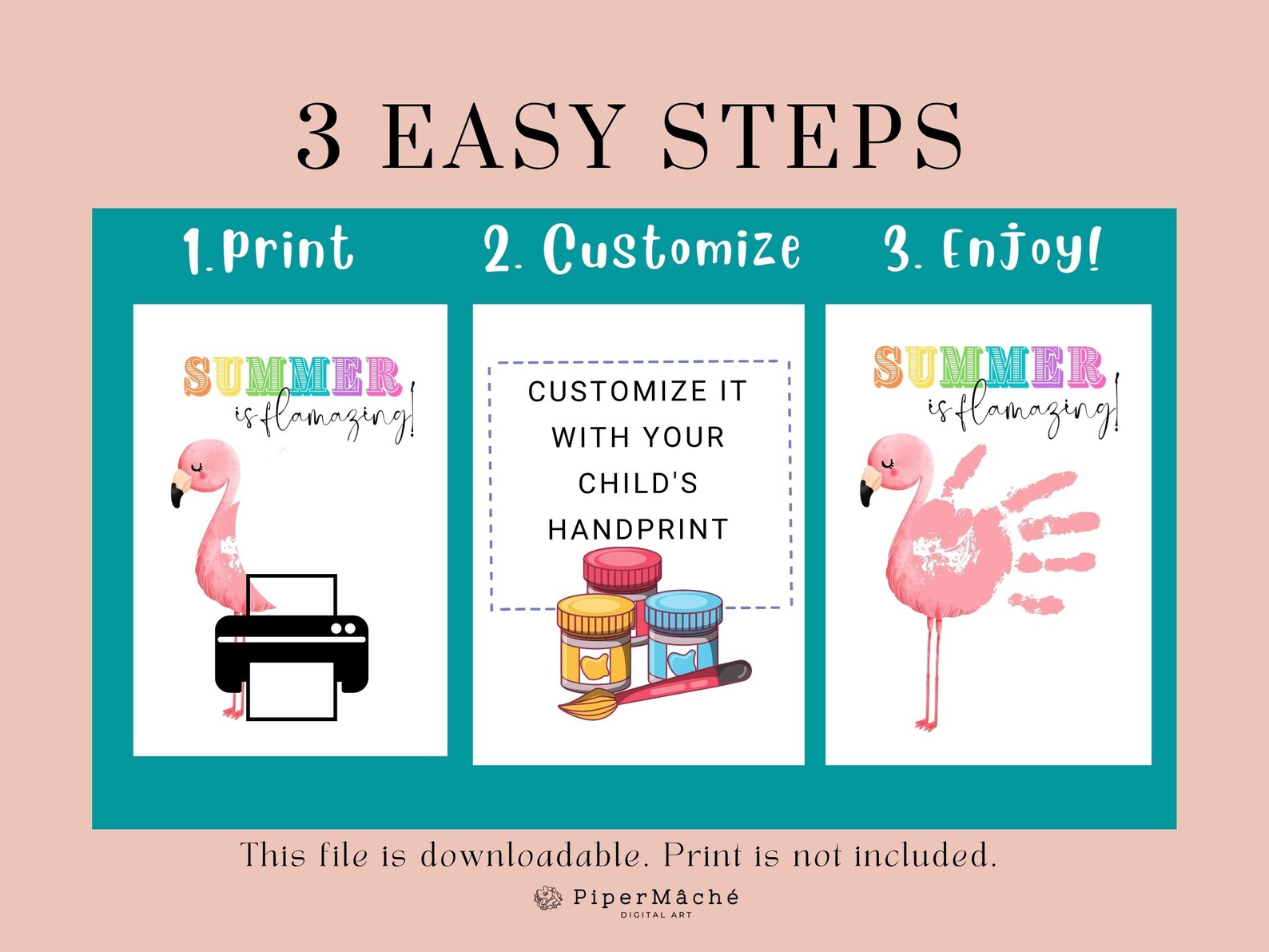 Summer Flamingo Handprint Craft Kids Handprint Art Keepsake Handprint ...