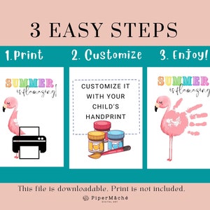 Summer Flamingo Handprint Craft Kids Handprint Art Keepsake Handprint ...