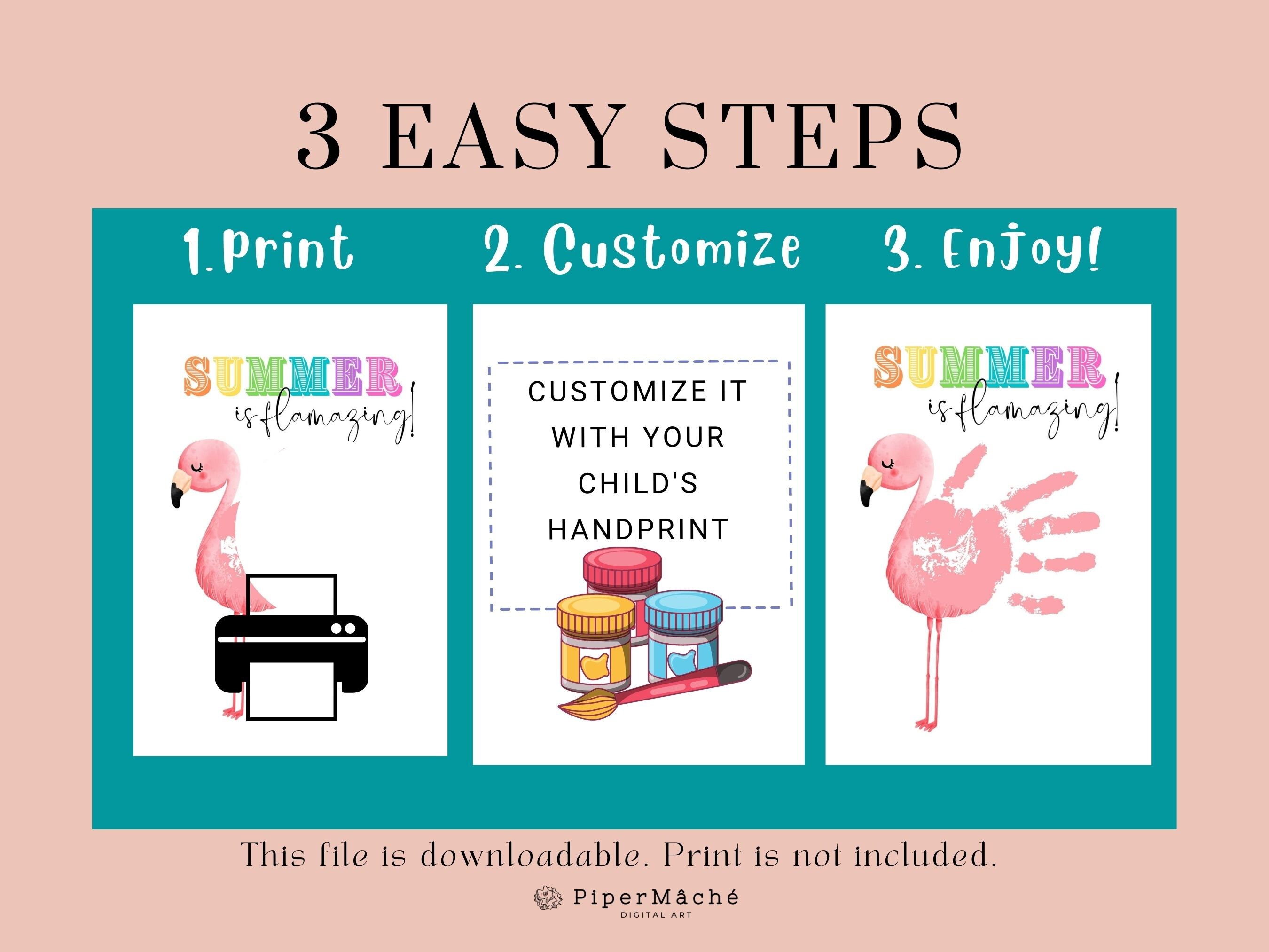 Summer Flamingo Handprint Craft Kids Handprint Art Keepsake Handprint ...