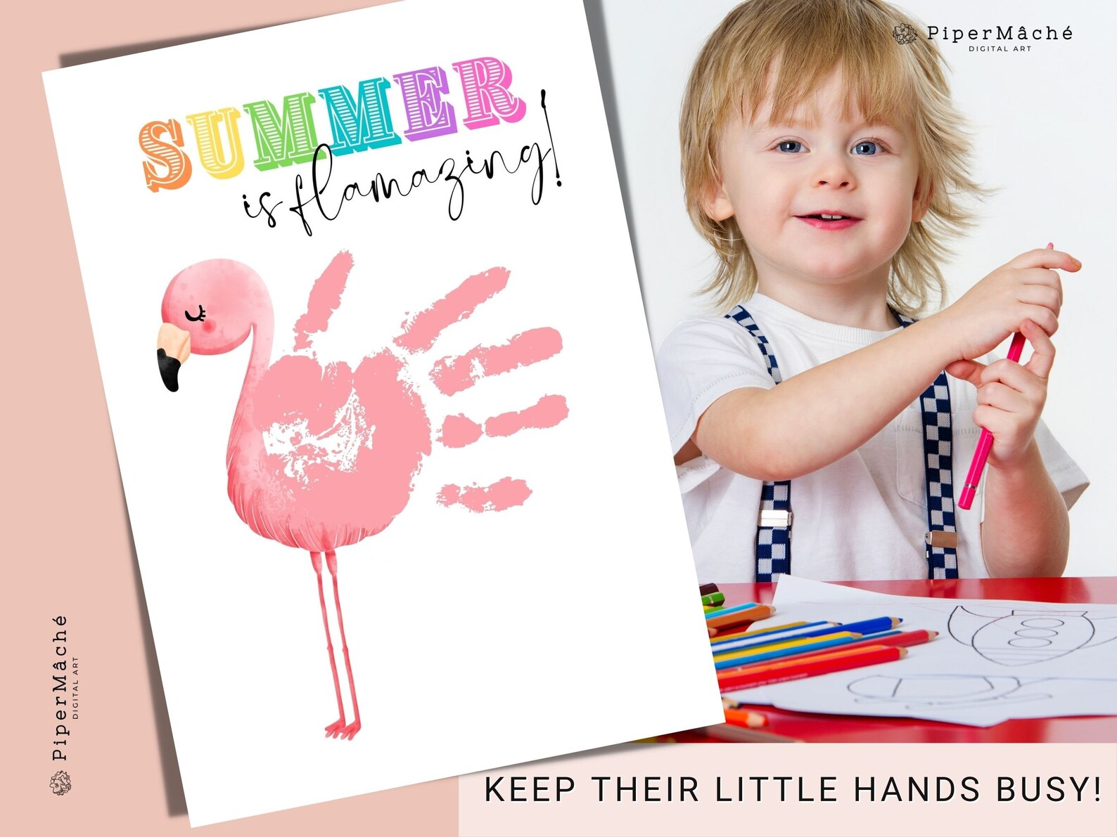 Summer Flamingo Handprint Craft Kids Handprint Art Keepsake Handprint ...