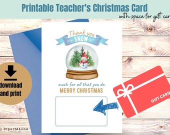 Printable Thank You Card for Teachers Teacher Gift Teacher | Etsy