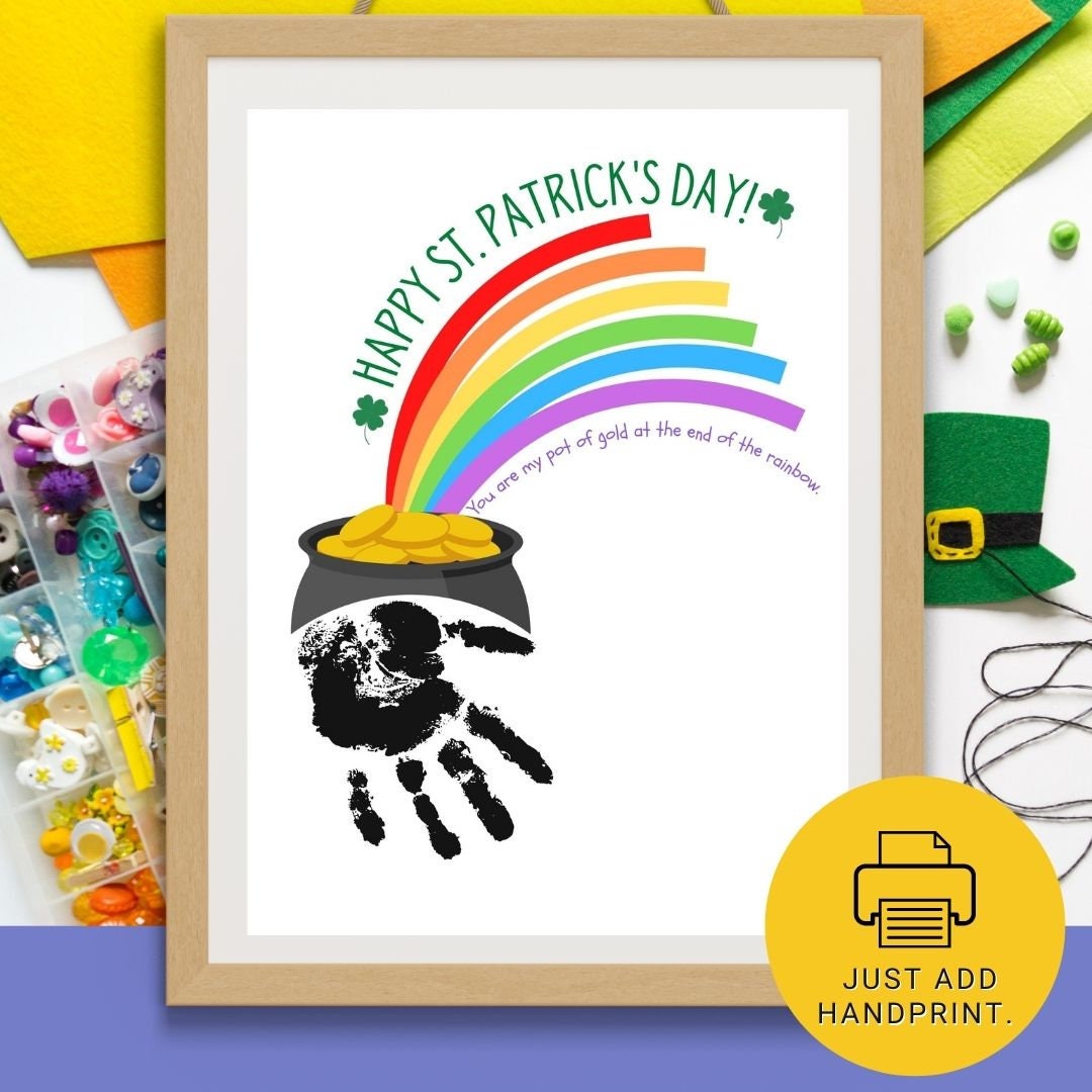 St Patrick's Day Handprint Art, Handprint Craft St Patrick's Day Art St ...