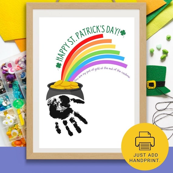 St Patrick's Day Handprint Art Handprint Craft St | Etsy