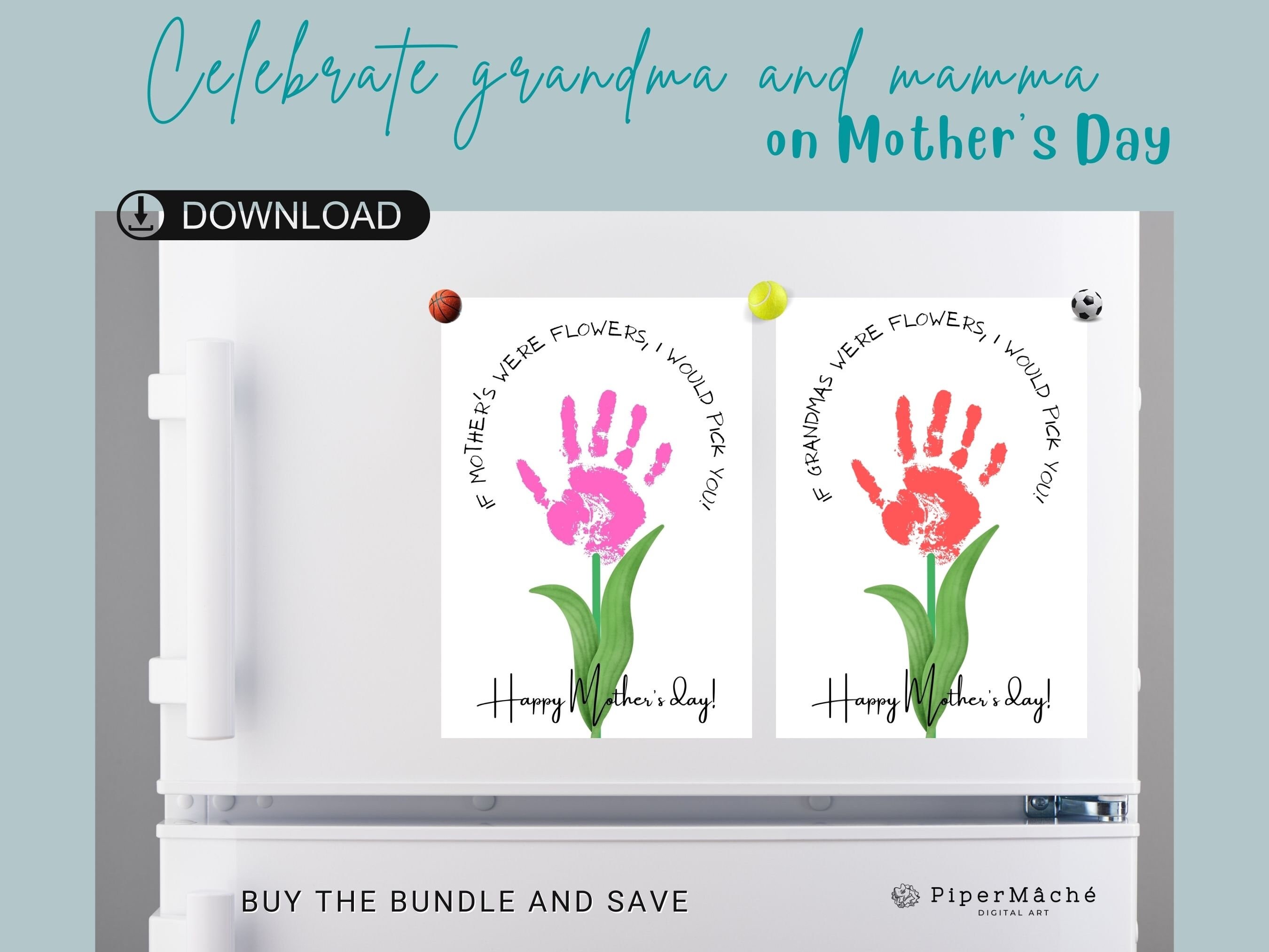 Mother's Day Handprint Art for Grandmas, Handprint Art for Kids Grandma ...