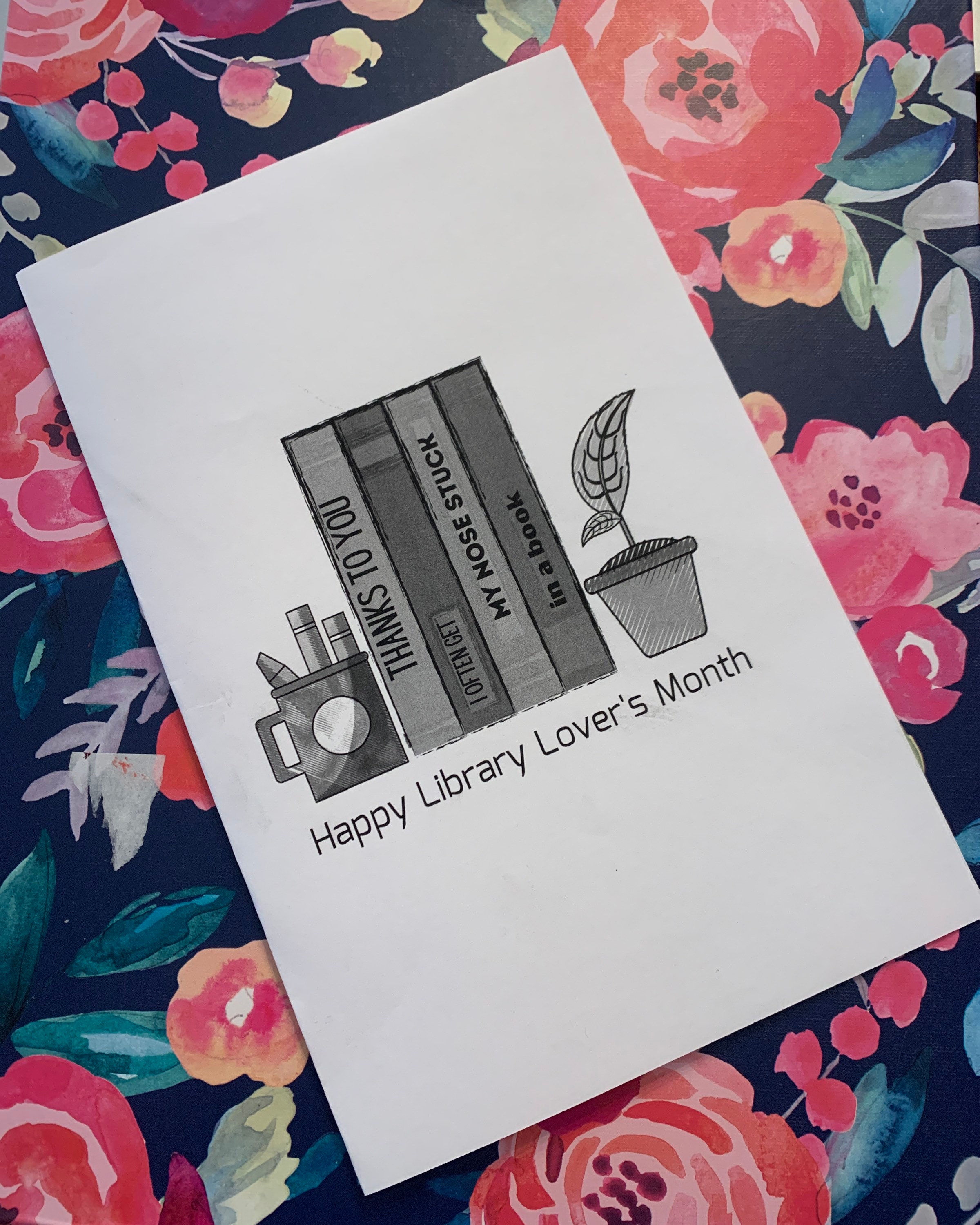 Printable Library Lover's Month Card (february), Book Lovers, Library ...
