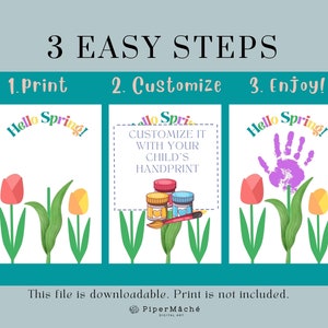 Hello Spring Kids Handprint Art/craft, Handprint Projects Craft ...