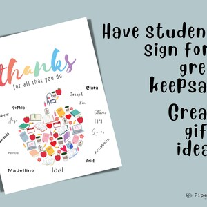 Printable Teacher Appreciation Sign Thank You Sign Teacher - Etsy