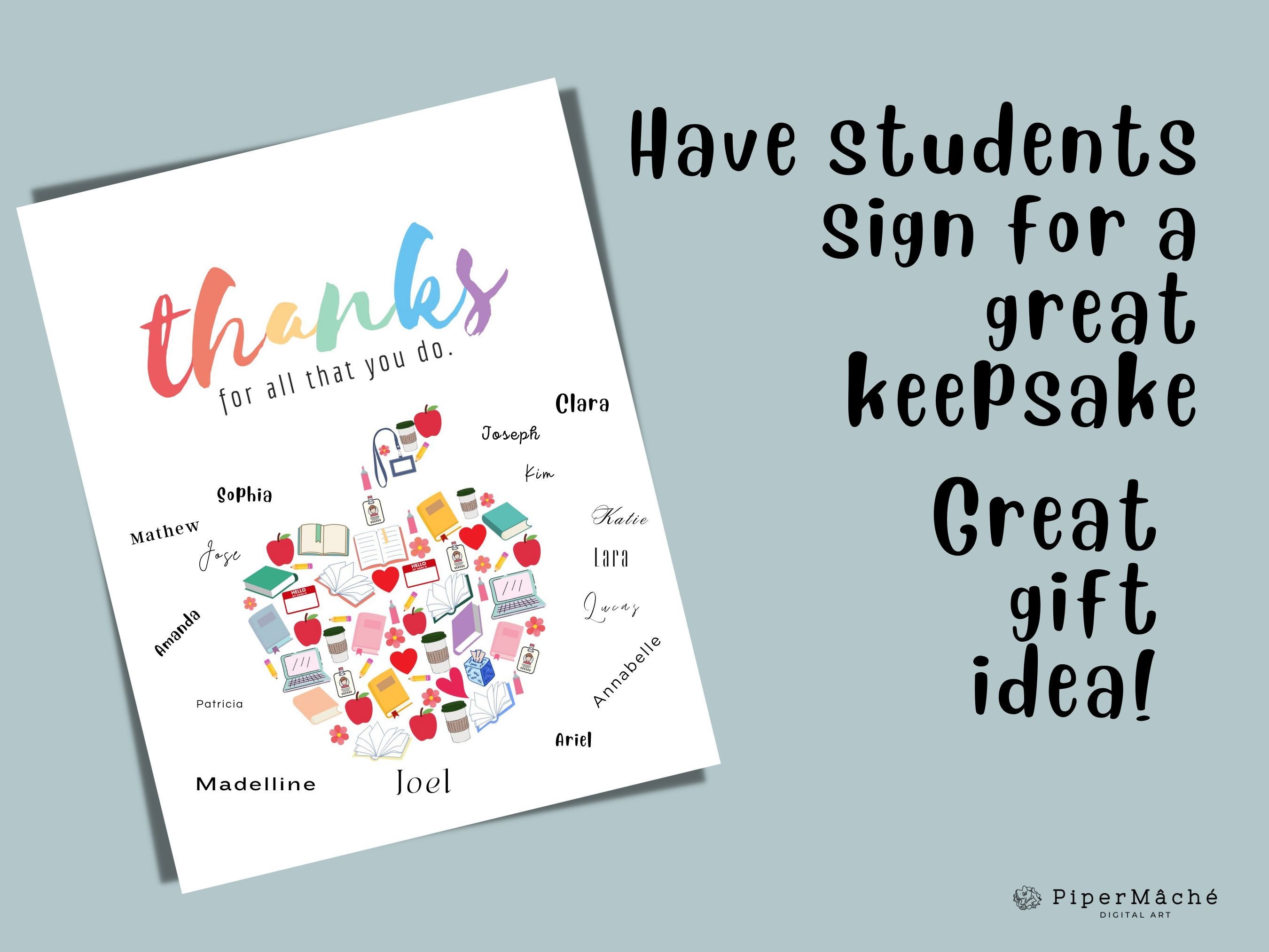 Printable Teacher Appreciation Sign, Thank You Sign Teacher Gift ...