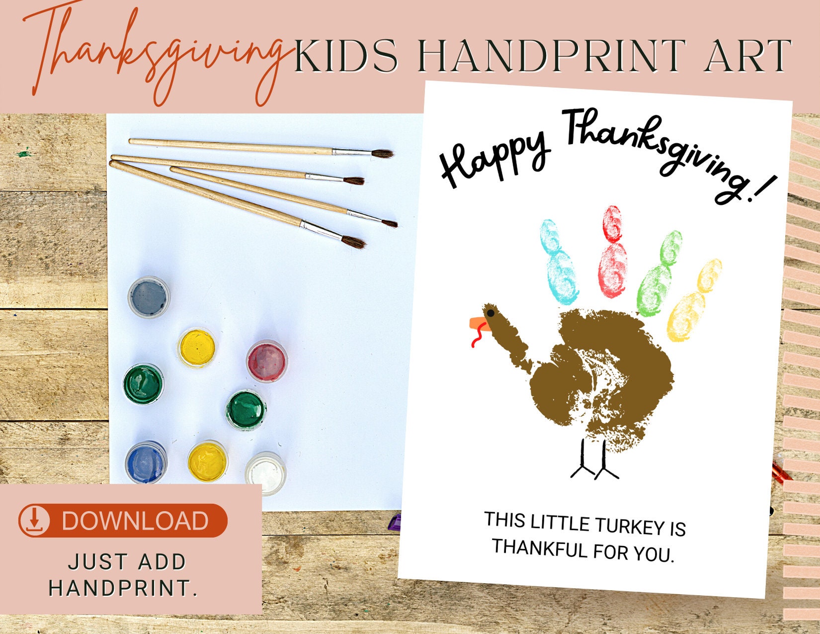 Thanksgiving Handprint Craft, Turkey Handprint, Thanksgiving Craft for ...