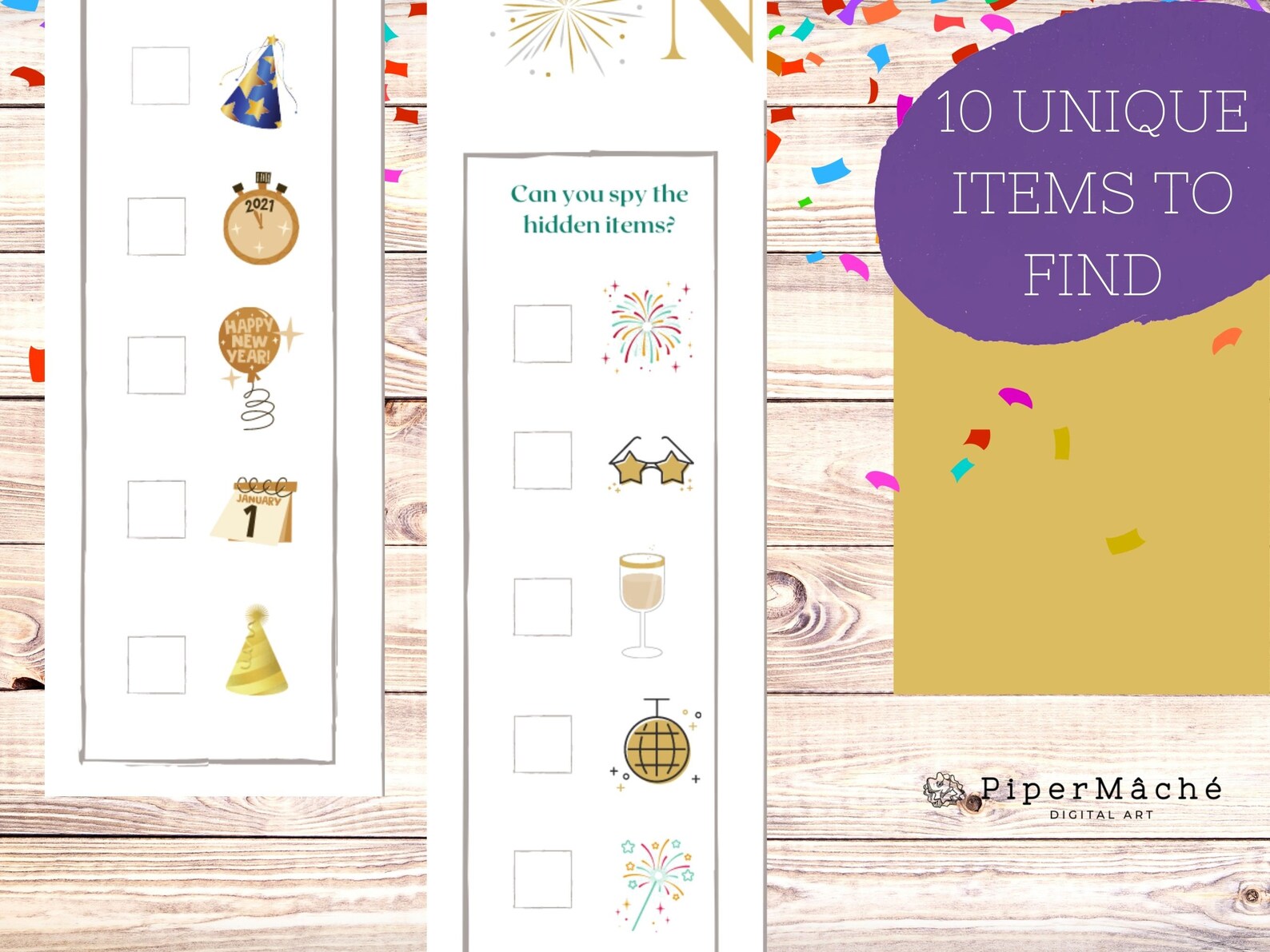 New Years Eve Printable I Spy Activity, I Spy Activity, Printable NYE ...