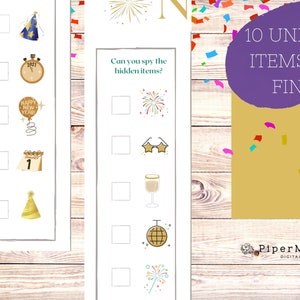 New Years Eve Printable I Spy Activity, I Spy Activity, Printable NYE ...