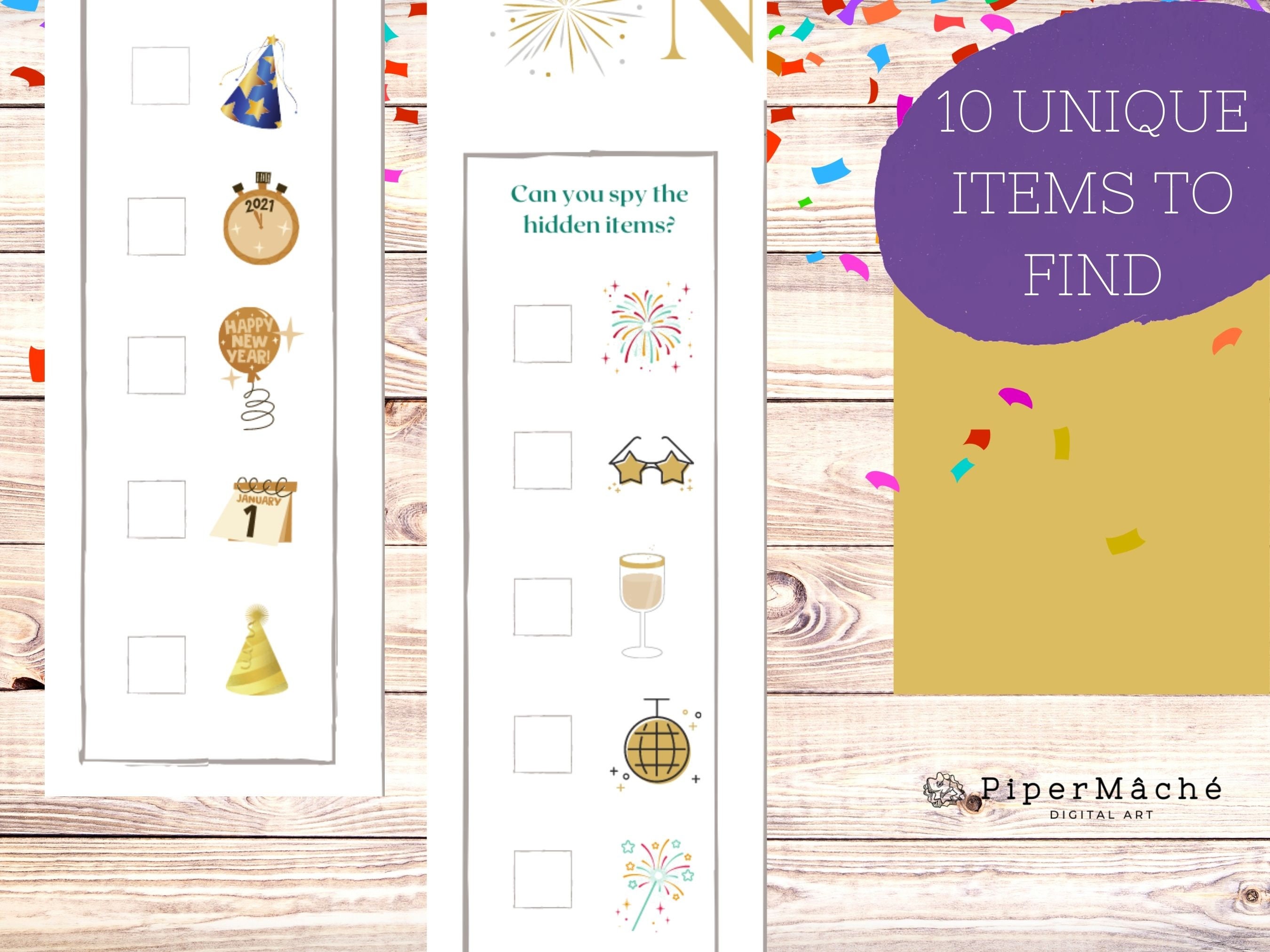 New Years Eve Printable I Spy Activity, I Spy Activity, Printable NYE ...