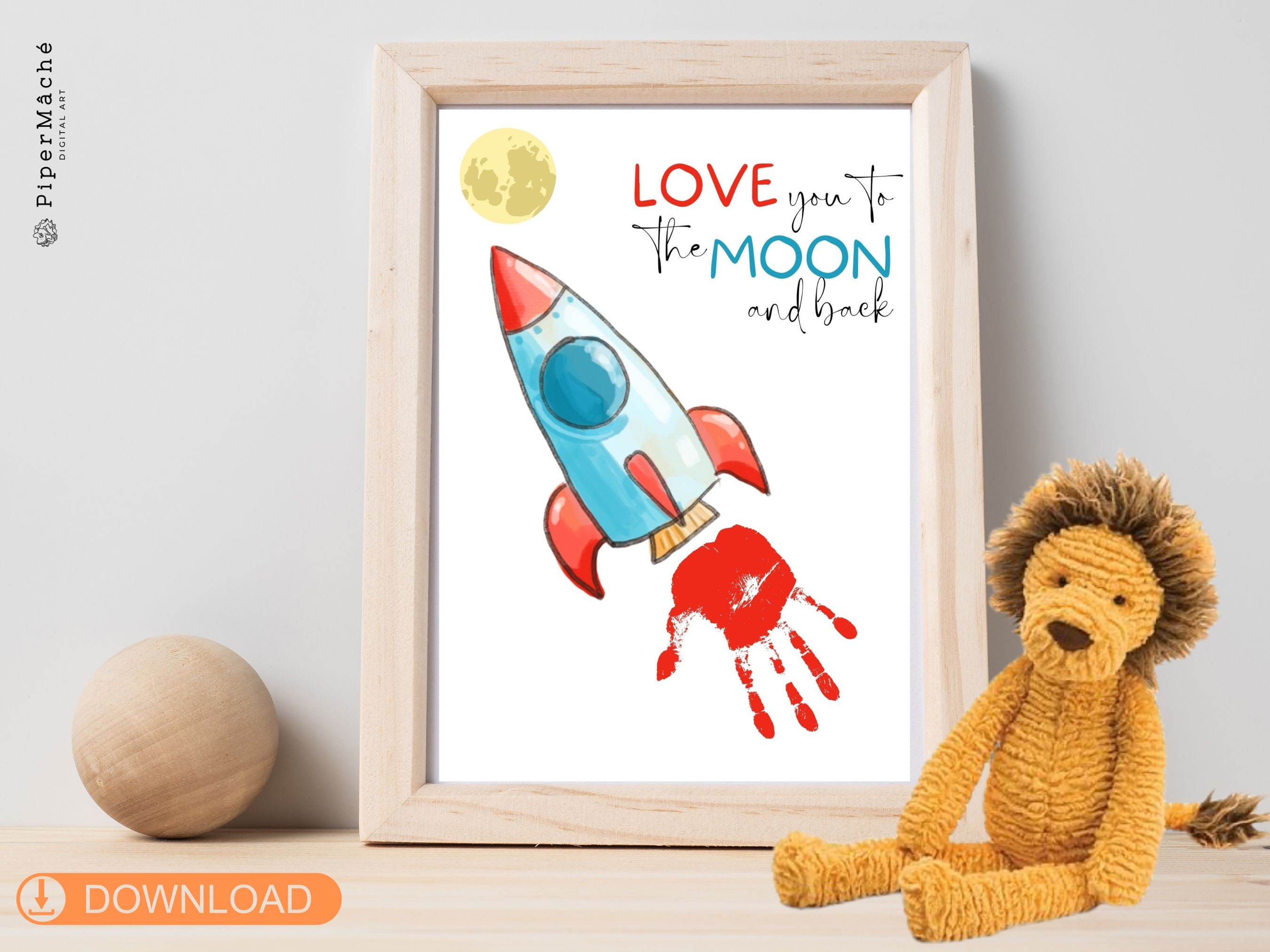 Love You to the Moon and Back Handprint Art/craft Keepsake Handprint ...