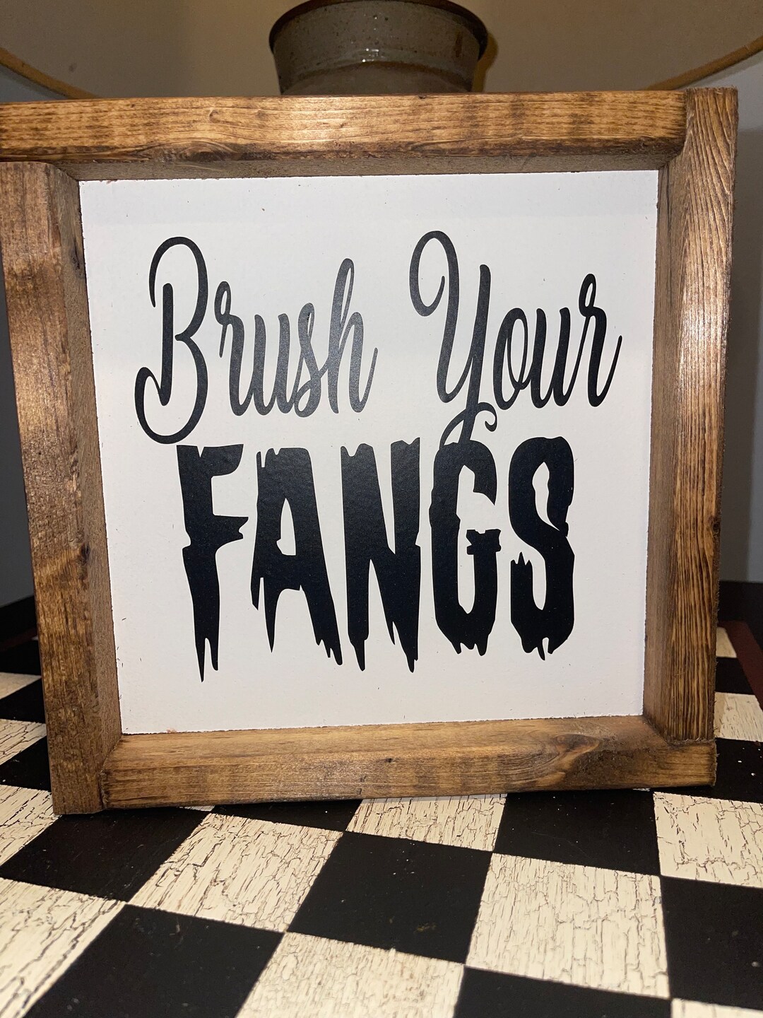 Halloween Brush Your Fangs Sign - Etsy