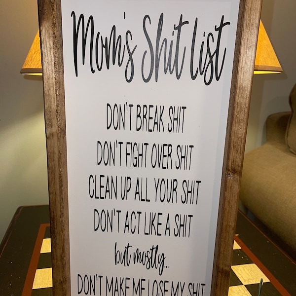 Moms Shit List - Etsy