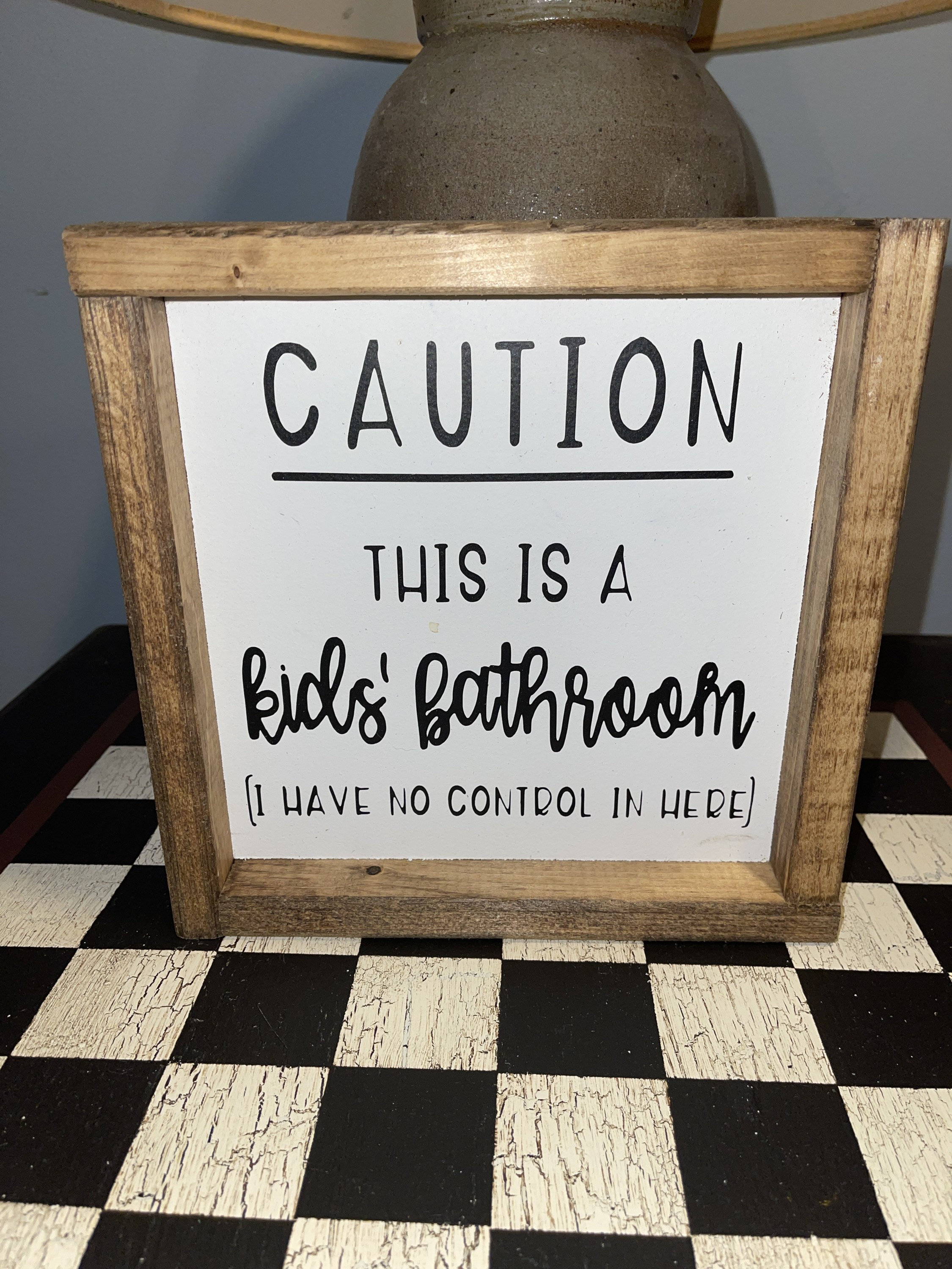 Bathroom Caution Kids Bathroom Sign - Etsy