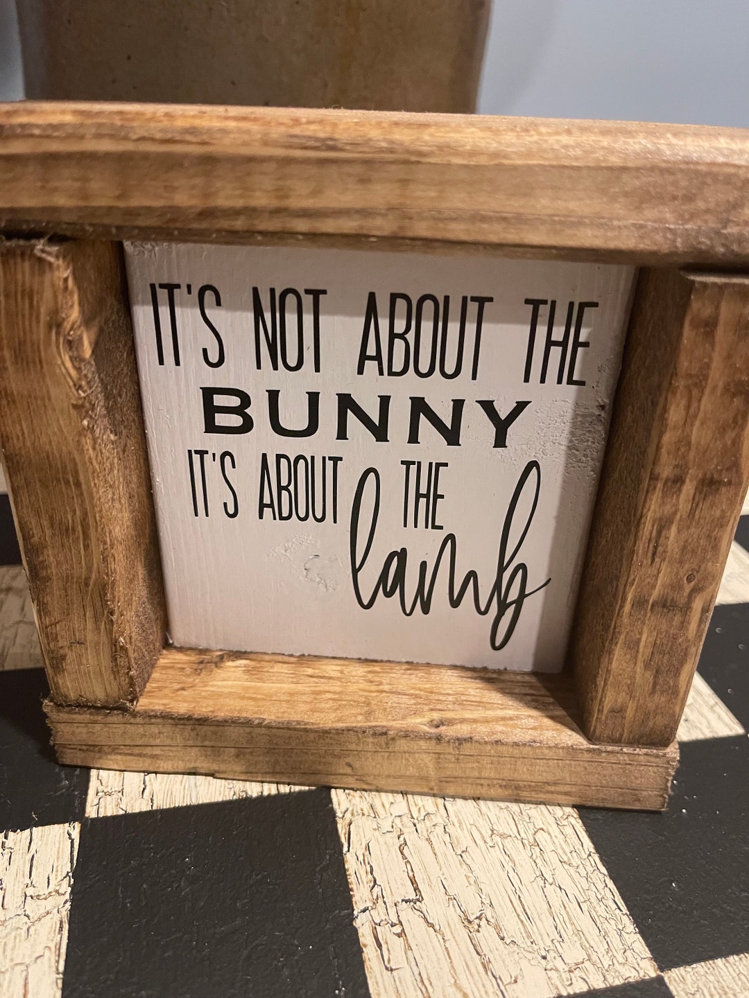 TINY It’s Not About the Bunny, It’s About the Lamb Easter Shelf Sitter ...