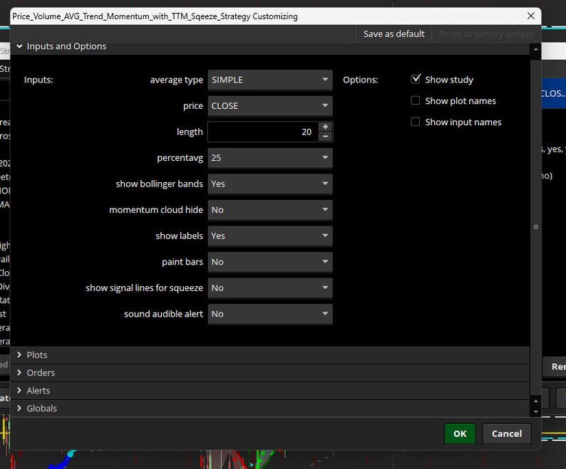 Thinkorswim Price Volume AVG Trend Momentum With TTM Squeeze Strategy ...