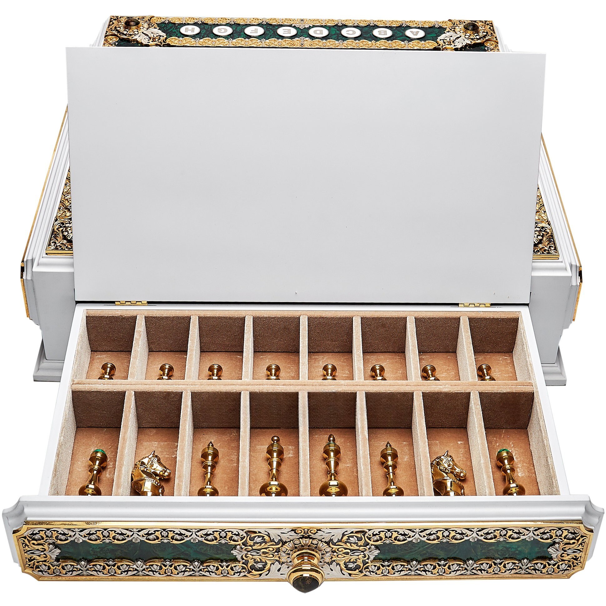 Chess Box Made of Wood malachite Luxury Gift With Storage Best Gift Vip ...