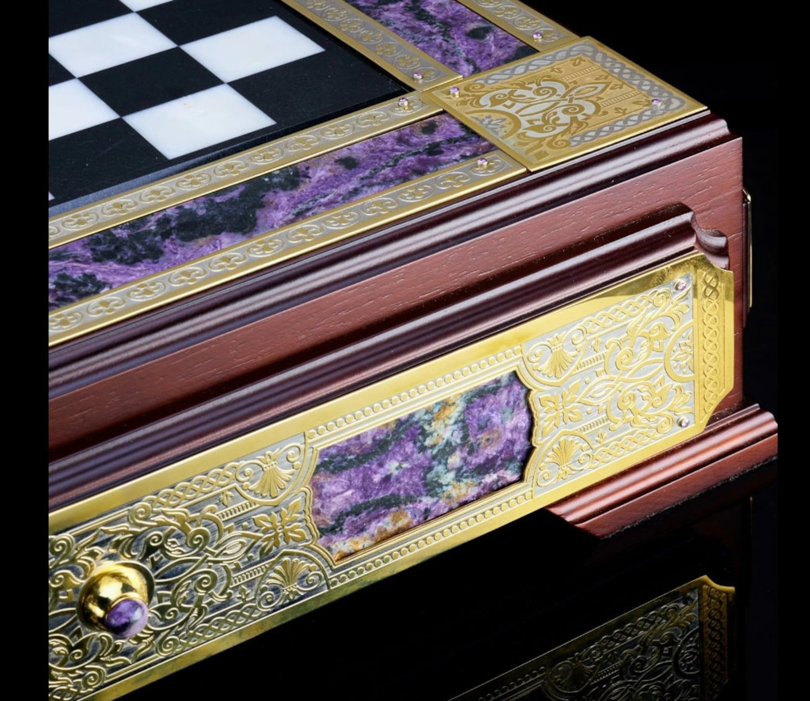 Chess Chest Made of Natural Stone With Figures Luxury Gift With Storage ...