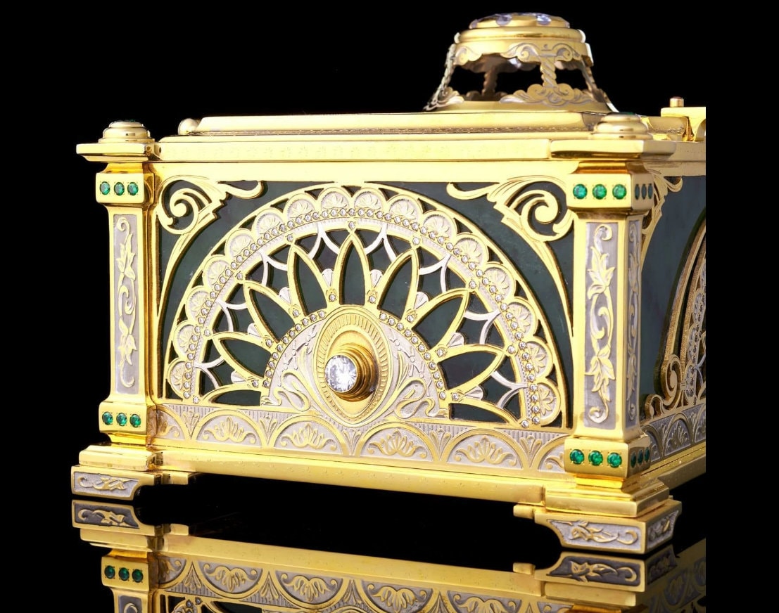 Exclusive Jewelry Box Made of Jade Stone and Brass Engraved Box Best ...