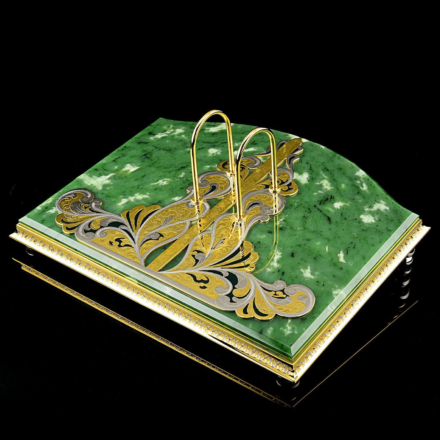 Desk Set for THE HEAD emperor Jade, Brass, Blackening, Silvering ...