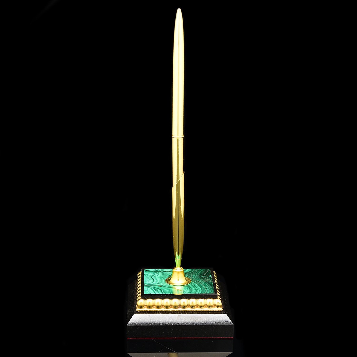Desk Set for EXECUTIVES With Lamp eagle Bronze, Brass, Malachite ...