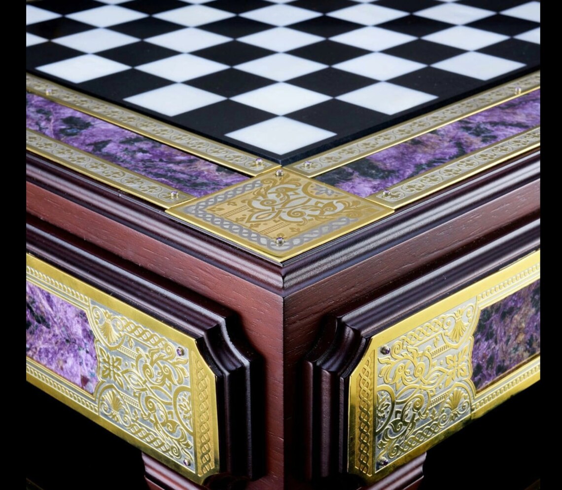 Chess Chest Made of Natural Stone With Figures Luxury Gift With Storage ...