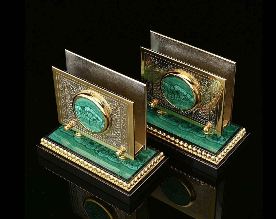 Luxury Desk Set Vip Gift Malachite Dolerite Desk Accessories Best Gift ...