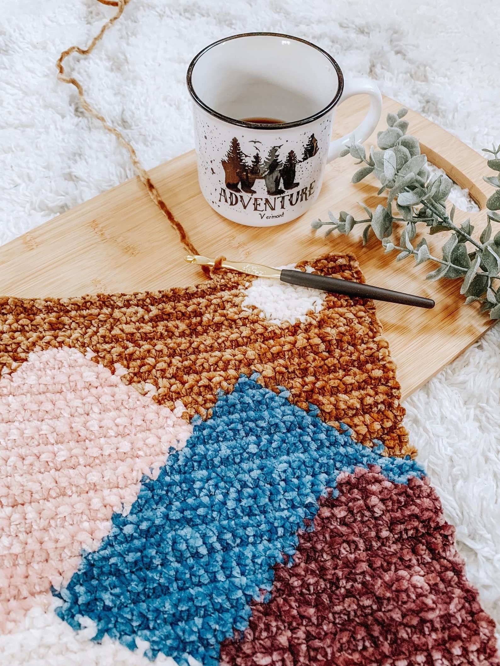 CROCHET PATTERN Mountainscape Wall Hanging by Fiction | Etsy