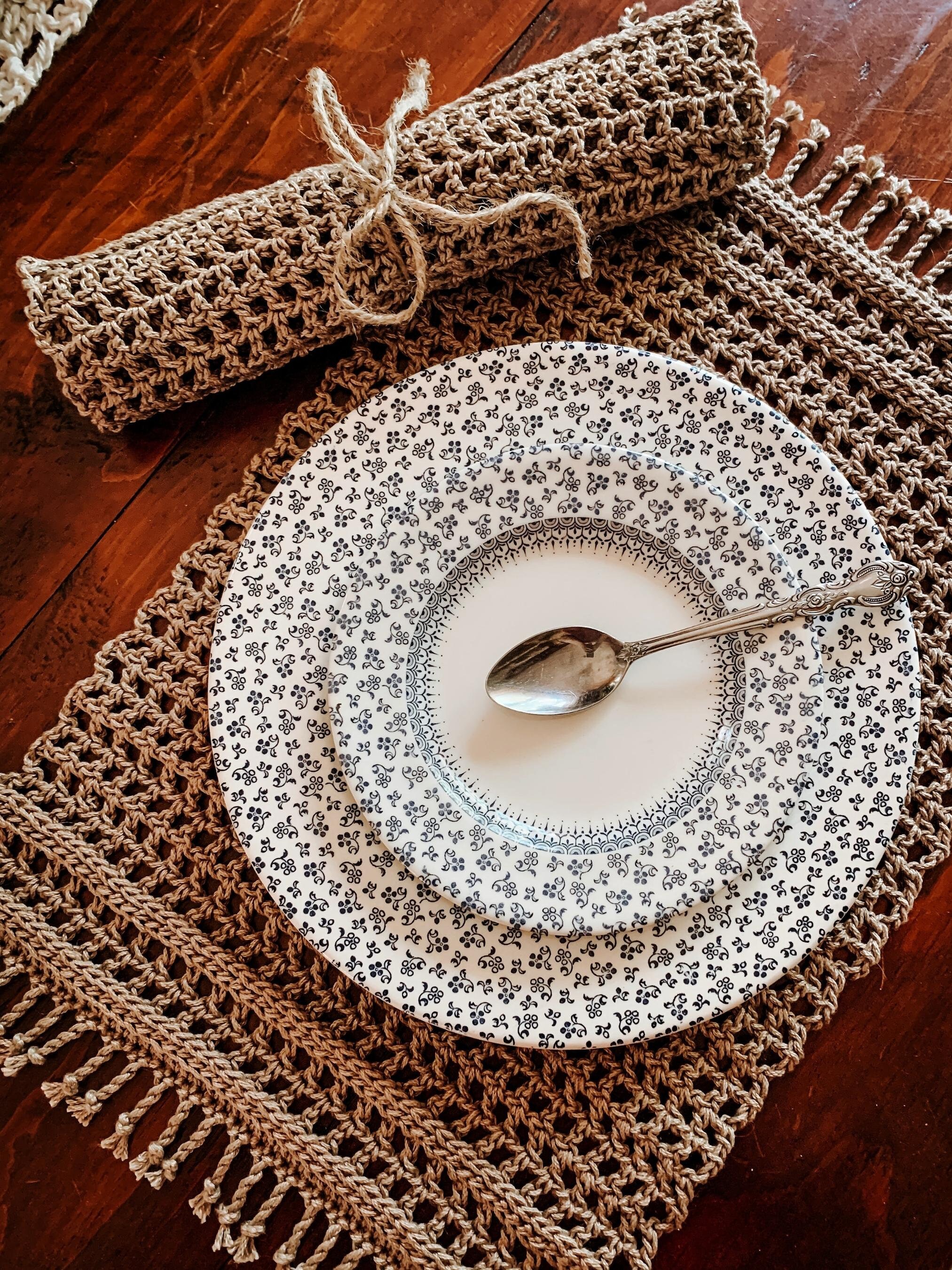 CROCHET PATTERN ⨯ Rustic Crochet Placemats by Fiction + Fibers ...