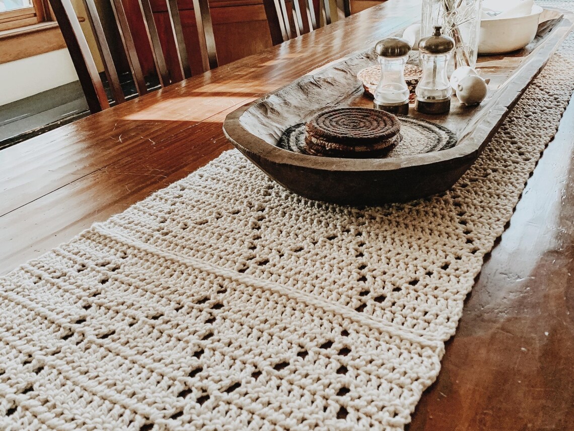 CROCHET PATTERN Lattice Table Runner by Fiction Fibers - Etsy